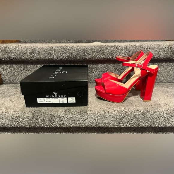 Windsor | Shoes | Windsor Red Patent Platform Heels | Poshmark